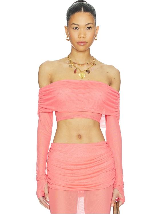 BANANHOT Bananhot Lena Off-the-Shoulder Mesh Top